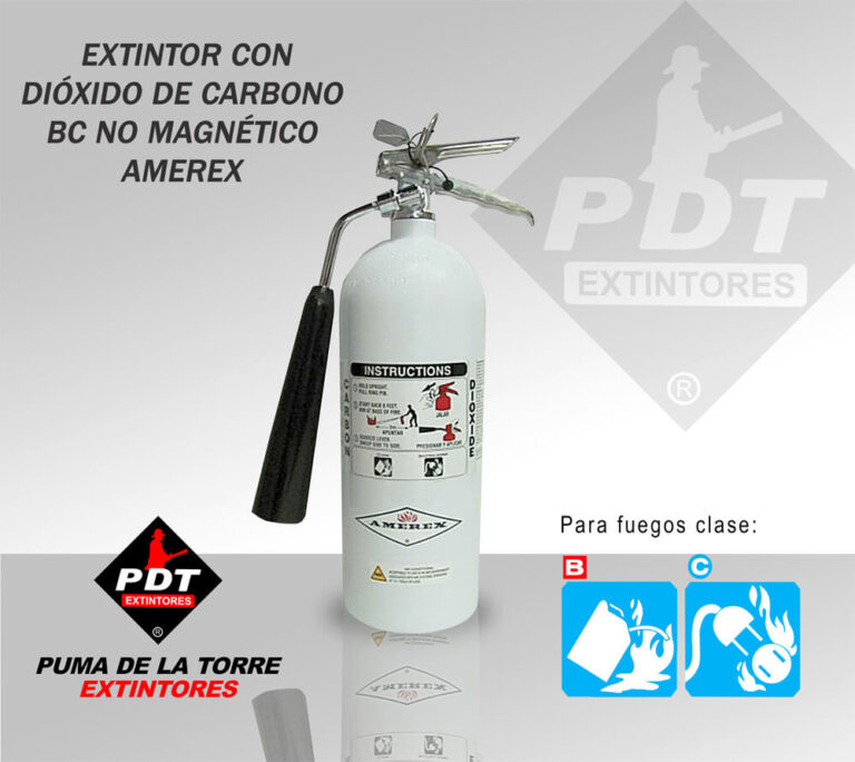 Extintores con Dióxido de Carbono BC no Magnético AMEREX - Extintores PDT